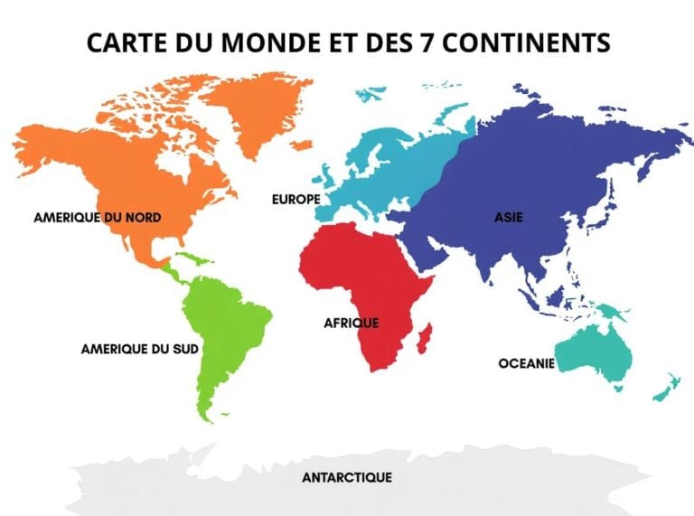 Découvrez la carte du monde et ses continents : Pays, océans et capitales